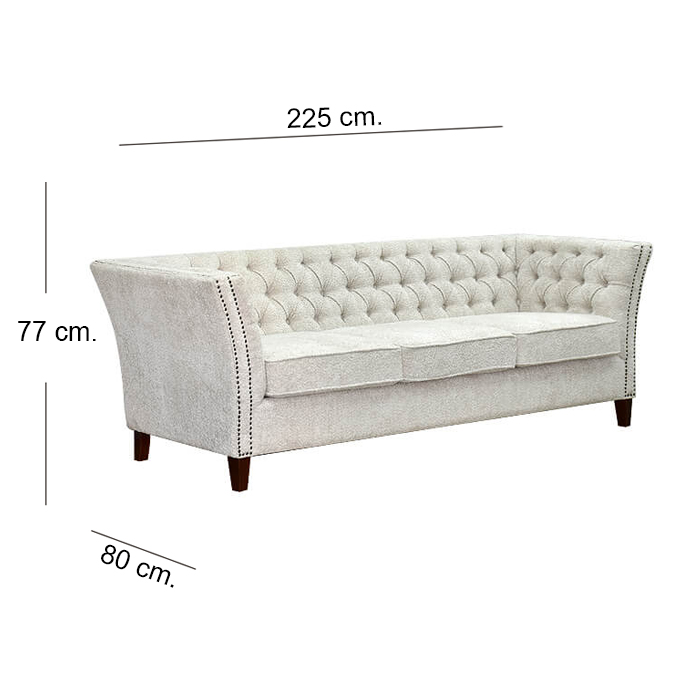 Sofá 3 Cuerpos Capitoné Valka Tela Soft – MSA