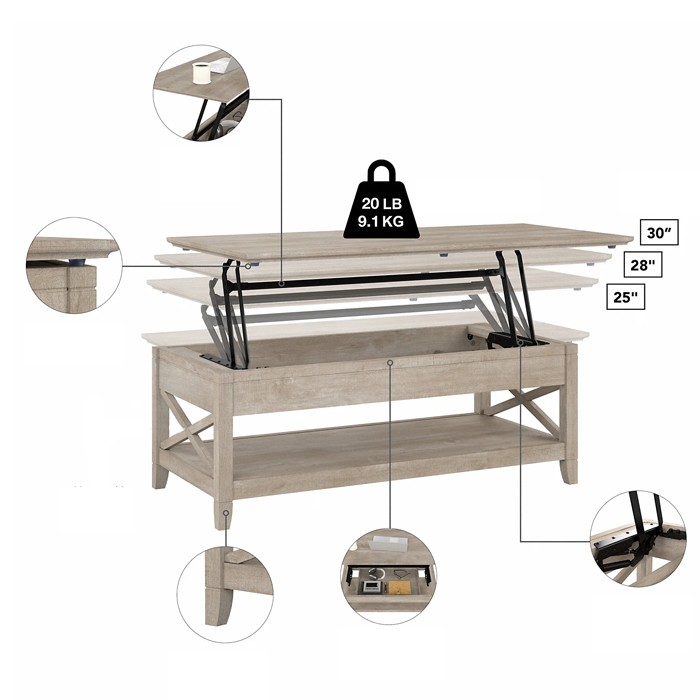 Mesa de Centro Elevable Grey Wash – MSA